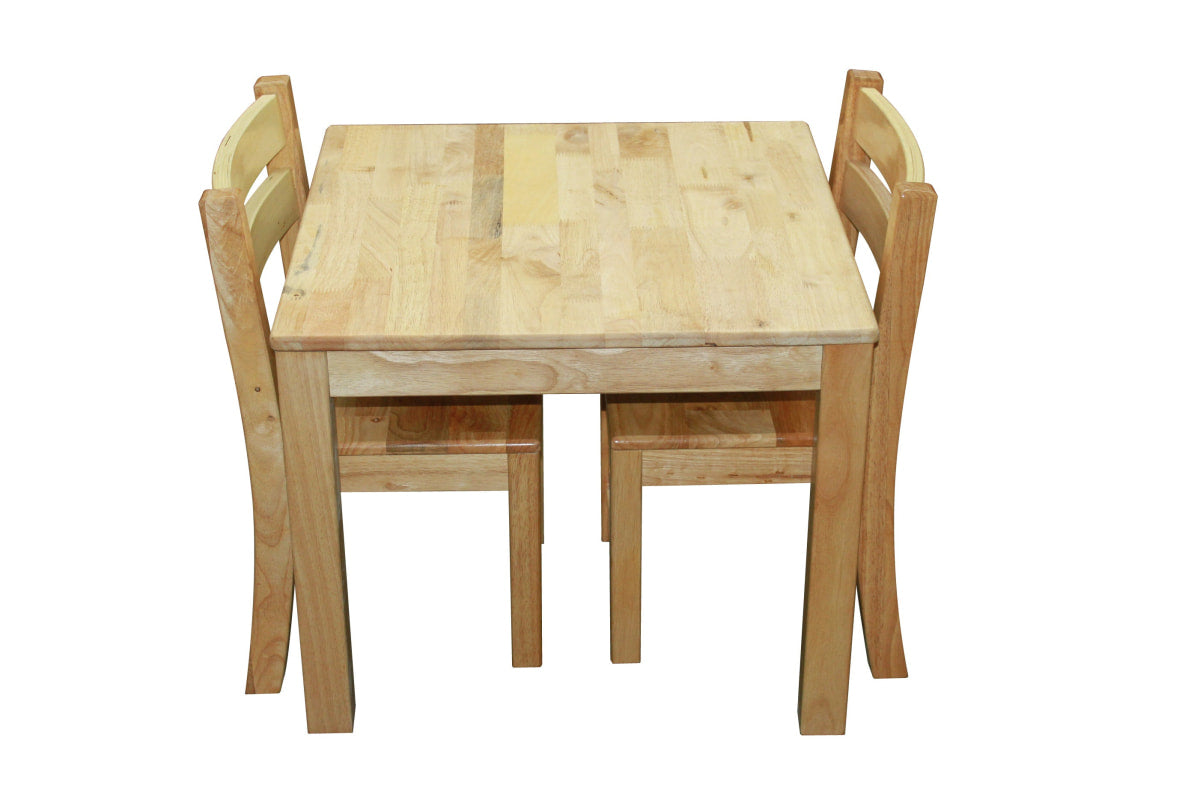 Standard Rubberwood Kids Table with 2 Stacking Chairs — All Things For Kids